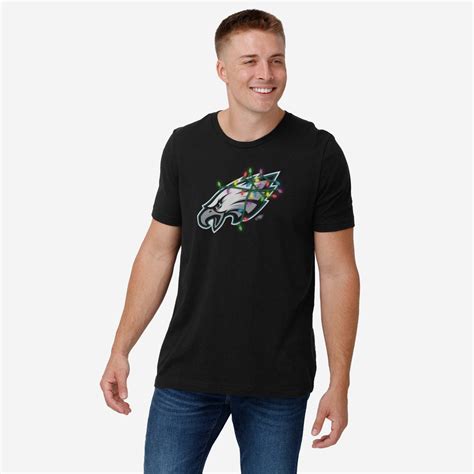 Philadelphia Eagles Primary Logo Holiday Lights T Shirt Foco