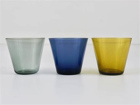 Six Kaj Franck Kartio Mid Century Drinking Glasses By Nuutajarvi