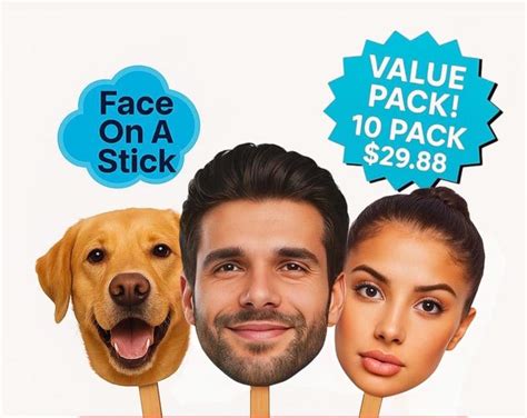 Fun Face Cutout Paddles Custom Photo Head Cut Out Photo Booth And Fan