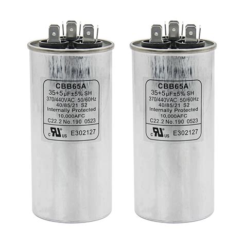 Heat Pump Capacitor 45 10 Uf Dual Run Capacitor 370 440v Cbb65 For Air Conditioners And Heat
