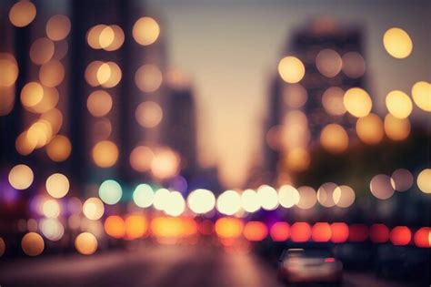 Ciudad Desenfocada En El Centro De La Ciudad Bokeh Borroso Paisaje