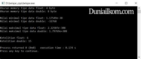 Contoh Kode Program Maksimum Tipe Data Float Bahasa C Duniailkom