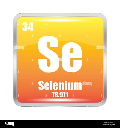 Selenium Element Atomic Symbol Se Atomic Number Thirty Four Mass 78