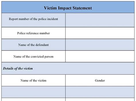 Victim Impact Statement Fillable Pdf Form Editable Pdf Forms