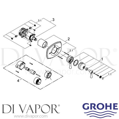 Grohe 19822000 Grohflex 2000 Single Function Thermostatic Trim With Control Module Spare Parts