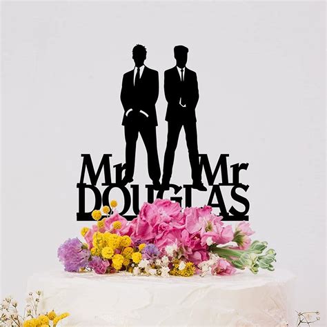 Mr And Mr Cake Topper For Wedding His And His Custom Wedding Party Topper Same Sex Mr