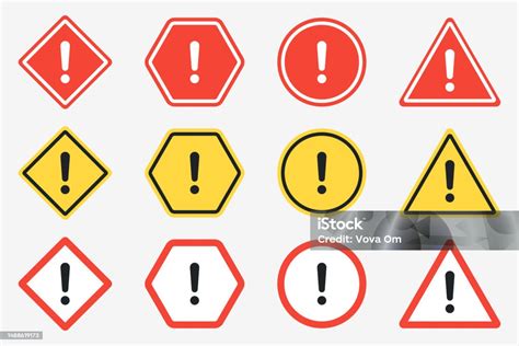 Ausrufezeichen Des Warnsymbols Sammlung Von Warnzeichen Achtung