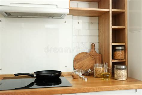 Concept Of Interior Interior Of Modern Kitchen Stock Image Image Of Comfort Contemporary