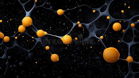 Abstract Representation Of Molecular Structures On A Dark Background Stock Illustration