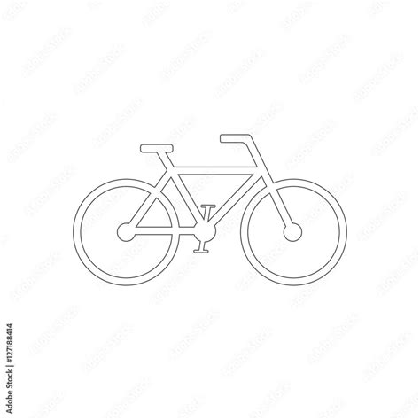 Bicycle Outline Icon Vector Minimal Bike Flat Design Style Stock