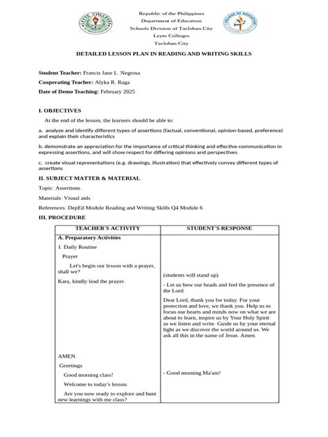 Assertions And Counterclaims Detailed Lp Pdf Argument Critical