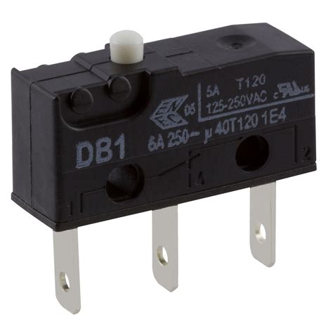 Zf Db1c B1aa Microswitch Spdt 6a 250v Ac Button Qc Rapid Electronics