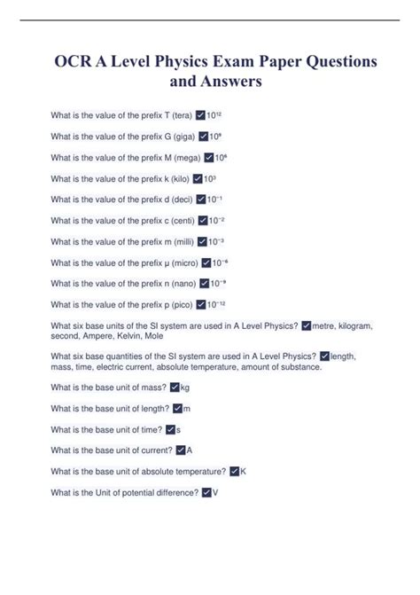 Ocr A Level Physics Exam Paper Questions And Answers Physics Stuvia Us