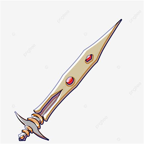 Decorative Dagger Clipart Vector Ruby Dagger Decoration Illustration