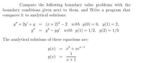 Solved Compute The Following Boundary Value Problems With Chegg Com