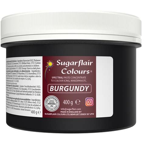 Sugarflair Spectral Paste Colour Burgundy 400g Sugarflair