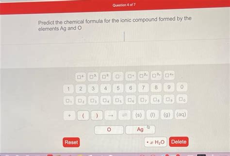 Solved Predict The Chemical Formula For The Ionic Compound