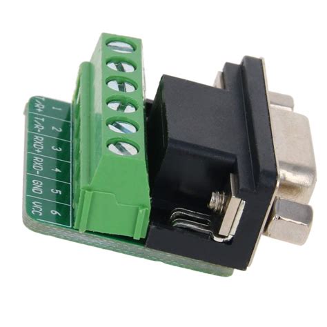 Fielect Db9 D Sub 9pin Female Adapter Jack Terminal Breakout Pcb Board 2 Row 5mm Pitch Nut Type