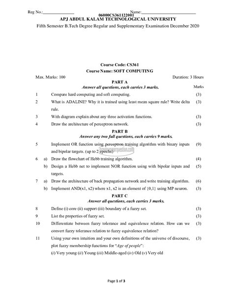 Soft Computing Page 1 Apj Abdul Kalam Technological University
