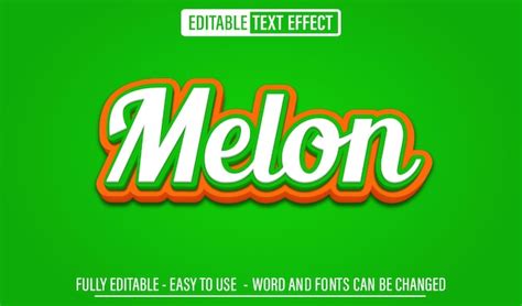 Premium Vector Melon 3d Editable Text Effect