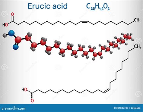Erucic Acid Molecule It Is Docosenoic Acid Monounsaturated Omega 9