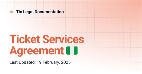 Ticket Services Agreement 🇳🇬 Tix Legal Documentation