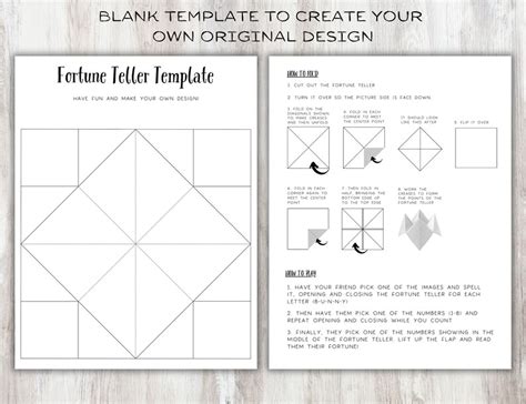 Easter Fortune Teller Printable Cootie Catcher Paper Fortune Teller