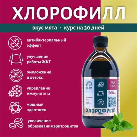 БАД Хлорофилл жидкий пищевой, 500 мл. Детокс добавка для красоты и ...
