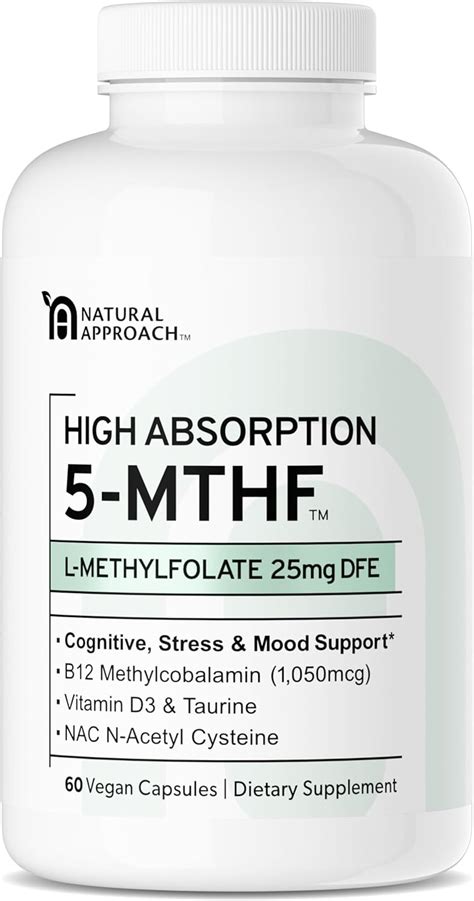 L Methylfolate 15mg Bioactive B9 Folate Plus Methyl B12 D3 Taurine And Nac