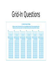 Grid In Questionspptx Grid In Questions Grid Ins Are A New Type Of