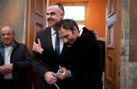 In Rights Landmark Greek Novelist And Lawyer Are The First Same Sex Couple Wed At Athens City