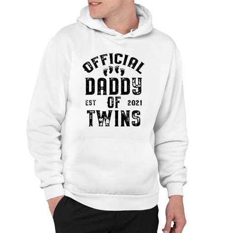 Twin Dad 2021 Funny New Daddy Of Twins Fathers Day T Hoodie Seseable