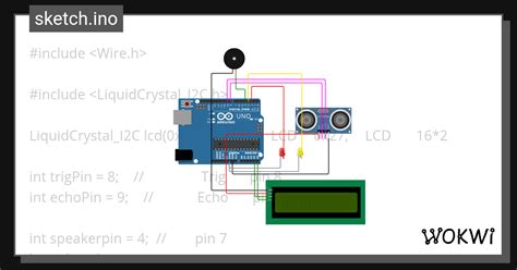 超音波 蜂鳴器警報器 LCD Wokwi ESP32 STM32 Arduino Simulator