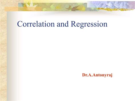Correlation And Regression Pptx