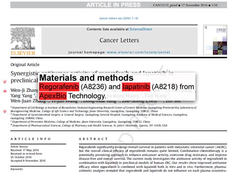 Regorafenibinhibitor Of Vegfrpdgfrfgfrmutant Kitretraf 1cas 755037 03 7
