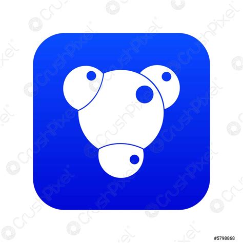 Chemical And Physical Molecules Icon Digital Blue Stock Vector