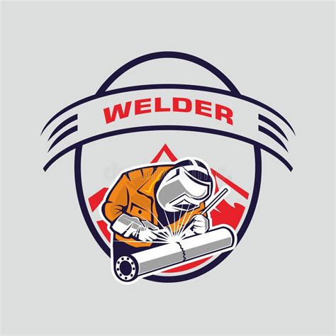 Welder With Emblem Logo Welder Logo Stock Illustration Illustration