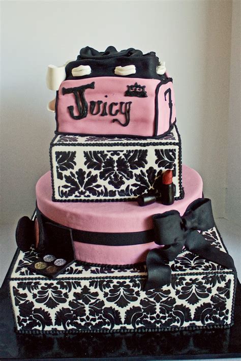 Sab Cakes Damask And Pink Purse Cake
