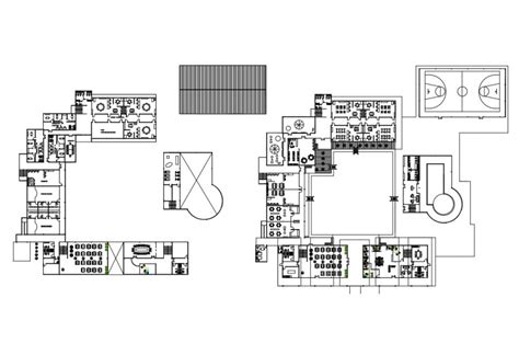 Ground And First Floor Plan Details Of Music School Dwg File