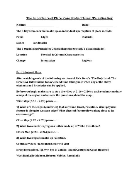 The Importance Of Place Assignment Part One The Importance Of Place