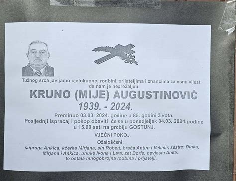 Preminuo Je Kruno Augustinović