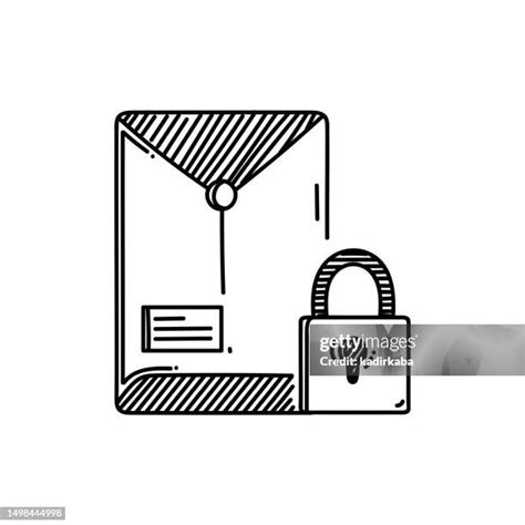 Confidential Document Line Icon Sketch Design Pixel Perfect Editable