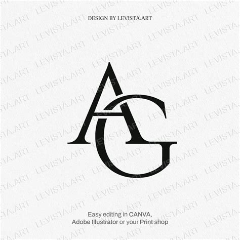 Ag Monogram Logo Personalize Online And Download Instantly Monogram
