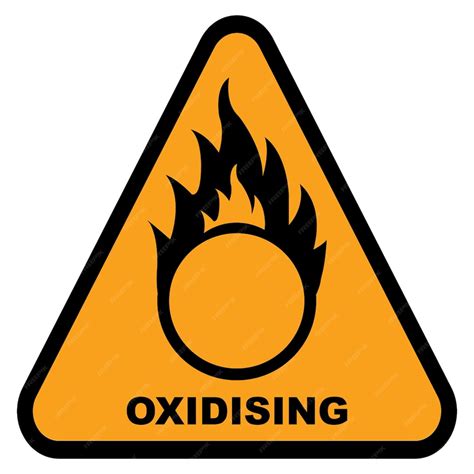 Premium Vector Chemical Hazard Icon Oxidation Warning Symbol Vector