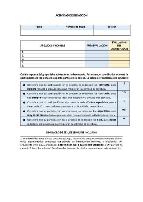 2 Simulacro De Ee3 1 Esquema E Introducción Lenguaje Inclusivo