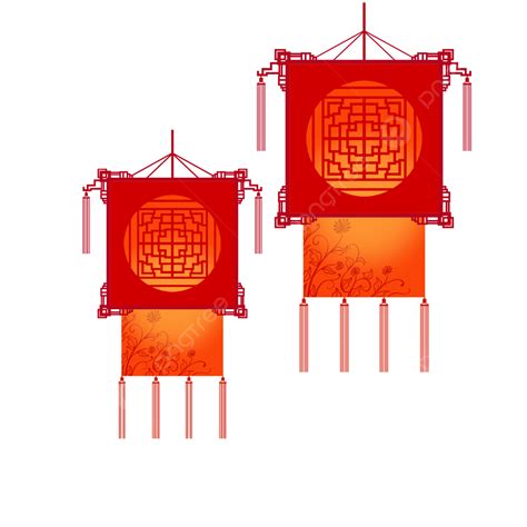 중국 스타일의 고전적인 고대 스타일 랜턴 Png 무료 다운로드 투명 바닥 중국식 랜턴 슈퍼마켓 라벨 손으로 그린 달 이미지 Png 일러스트 및 Psd 이미지 무료