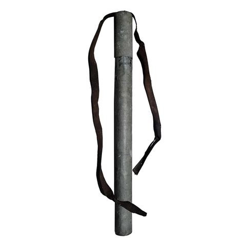 Metalware Tin Document Carrier With Leather Handle Possibly Army And