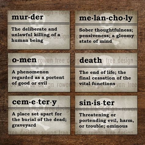 Morbid Dictionary Definitions Digital Collage Sheet 2x125in No 0215