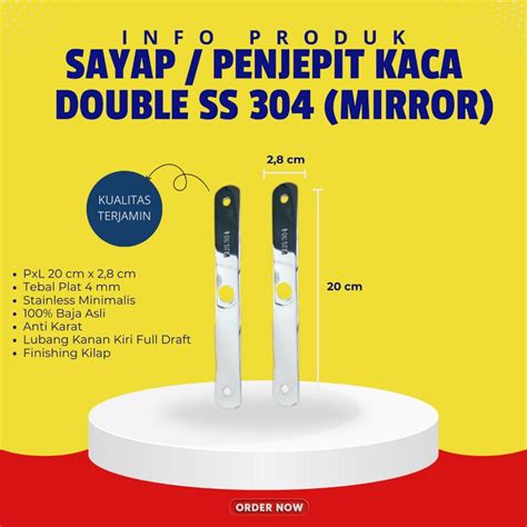 Ready Double Glass Ears Double Glass Bracket Ss 304 Glass Stair Railing Pole Shopee Thailand