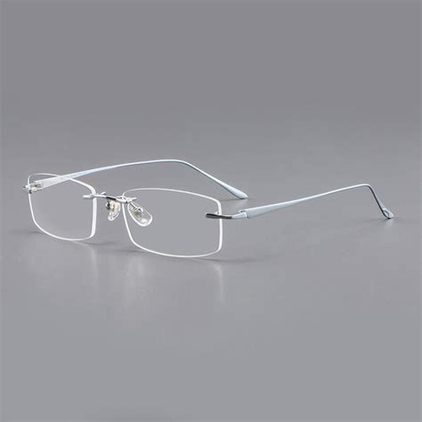 Yimaruili Mens Rimless Rectangle Titanium Eyeglasses A8012t Fuzweb
